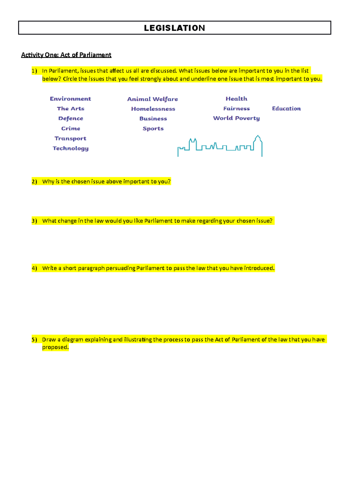 Legislation Activity - Unit 26 - LLB 1 - Studocu
