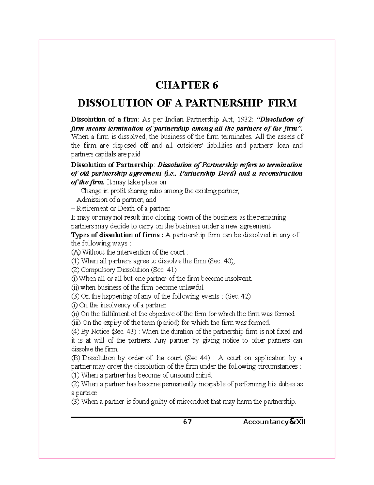 12 accountancy notes CH06 dissolution of partnership 01 - CHAPTER 6 ...