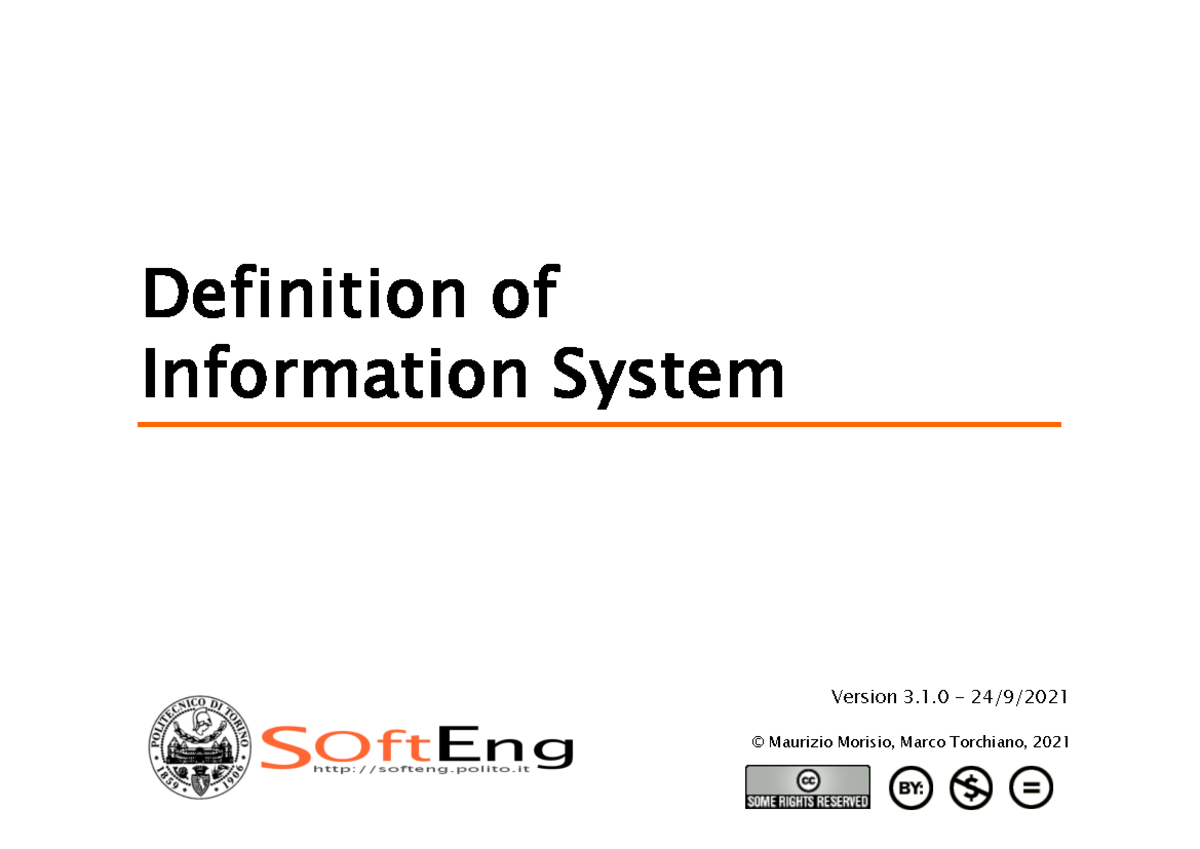 01 IS Definition - slide - Definition of Information System ...