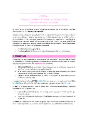 Bloque 1.- Derecho Familia. Lección 1- LA Familia Y EL Derecho DE ...
