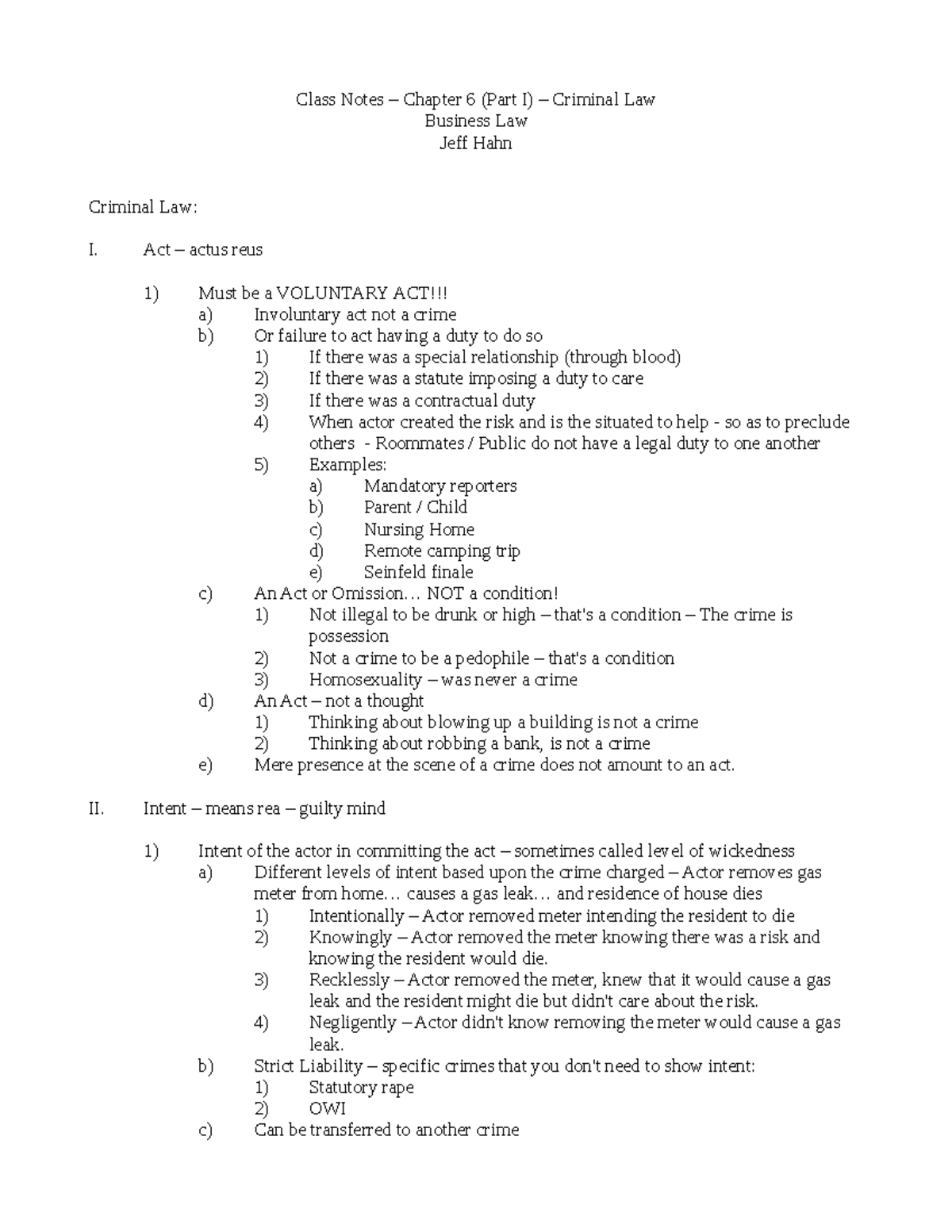 Chapter 6 - new - Ch 6 lecture notes - Class Notes – Chapter 6 (Part I ...