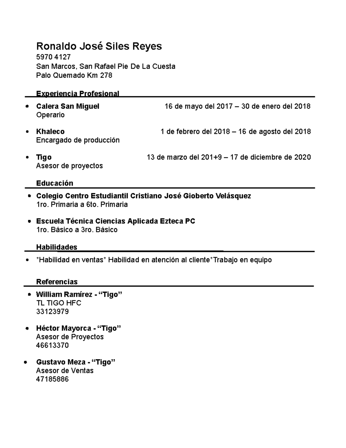 Ronaldo José Siles Reyes - Primaria a 6to. Primaria Escuela Técnica ...