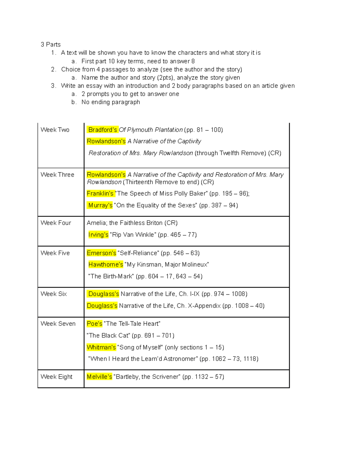 ENG 130 Mid Term Study Guide - 3 Parts 1. A text will be shown you have ...