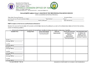Process Observation TOOL (Standard) - Department of Education NATIONAL ...