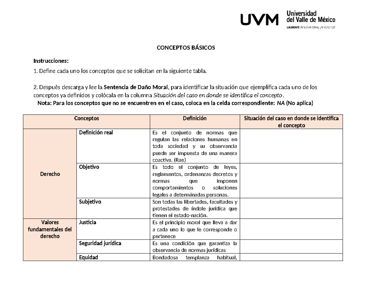 Conceptos Basicos ID - CONCEPTOS BÁSICOS Instrucciones: 1. Define cada ...