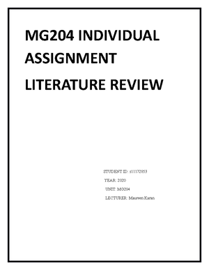 MG204 Assignment 2 (S11184633) 12344568 assignemnt - MG Semester 1 ...