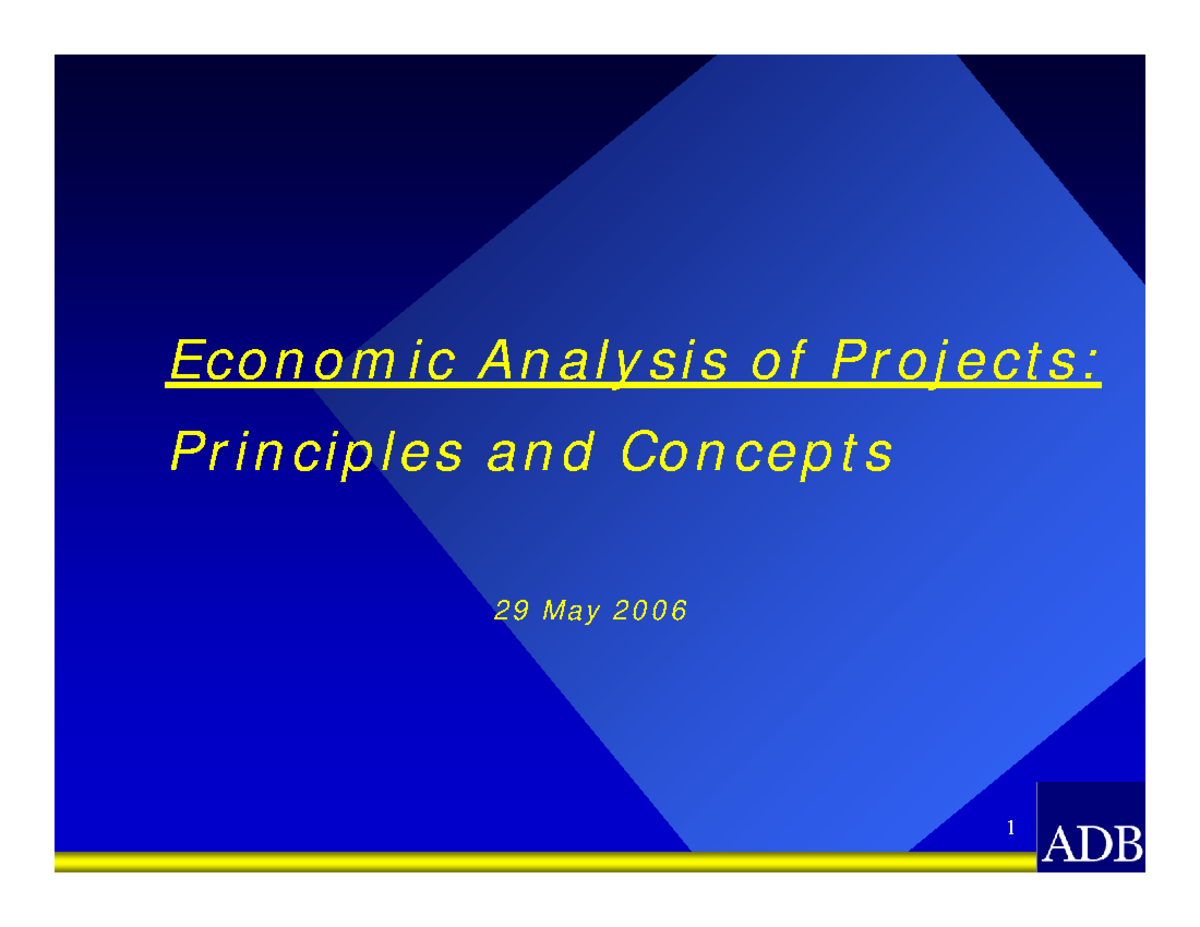 Economic analysis projects principles concepts 2006 - Economic Analysis ...