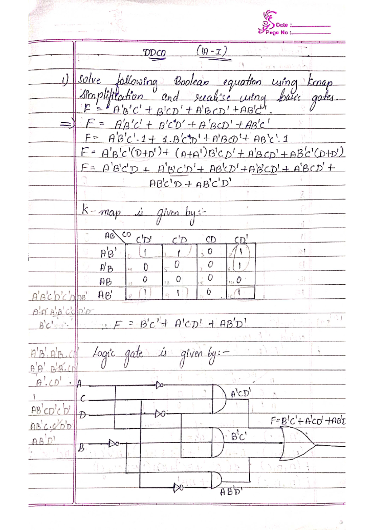 Ddco - Notes for modules - Date: Page No: DDCO 1) solve following ...