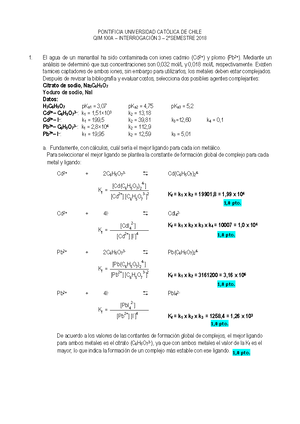 Pauta I1 1 2019 - I1 DE QUIMICA GENERAL - QIM 100A – INTERROGACIÓN 1 ...