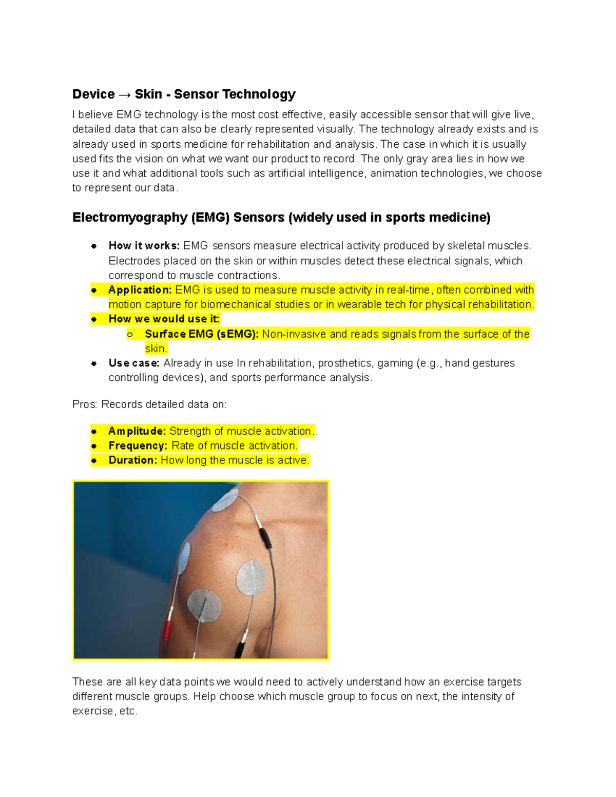Sensor and Camera Technology research - Device → Skin - Sensor ...