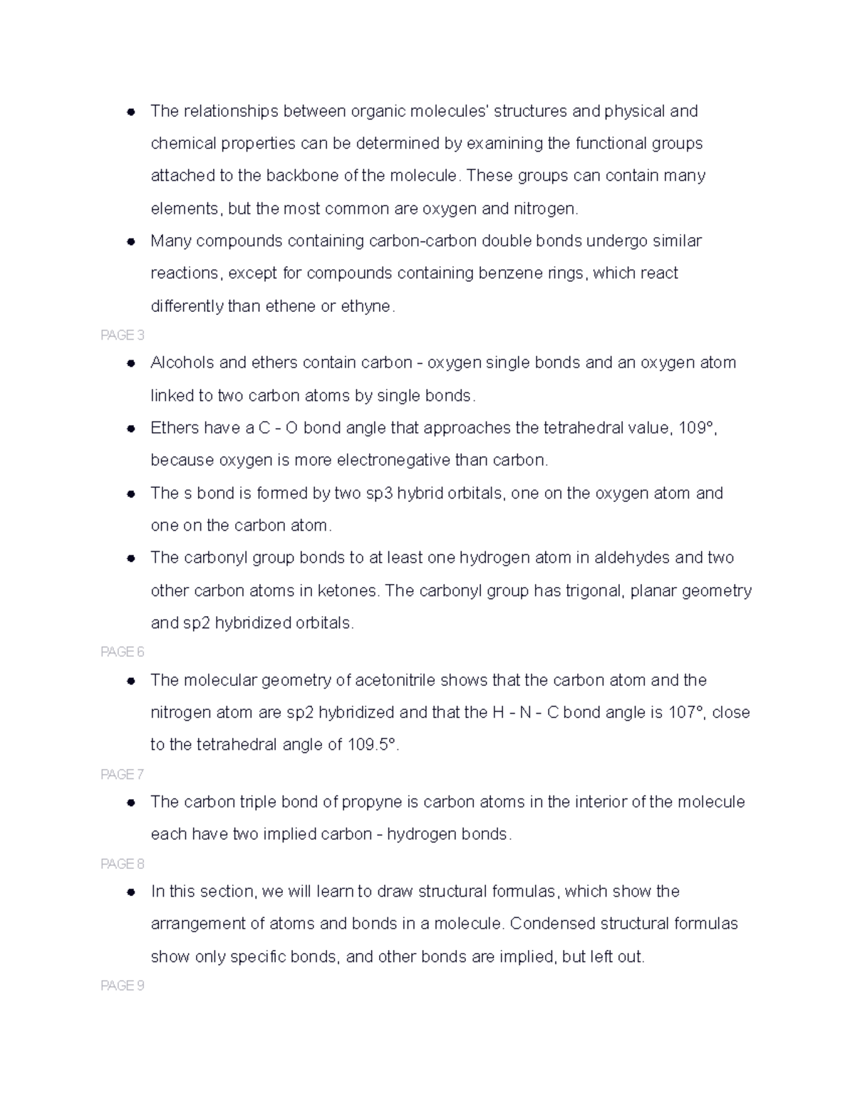 Organic chemistry notes 1 - The relationships between organic molecules ...