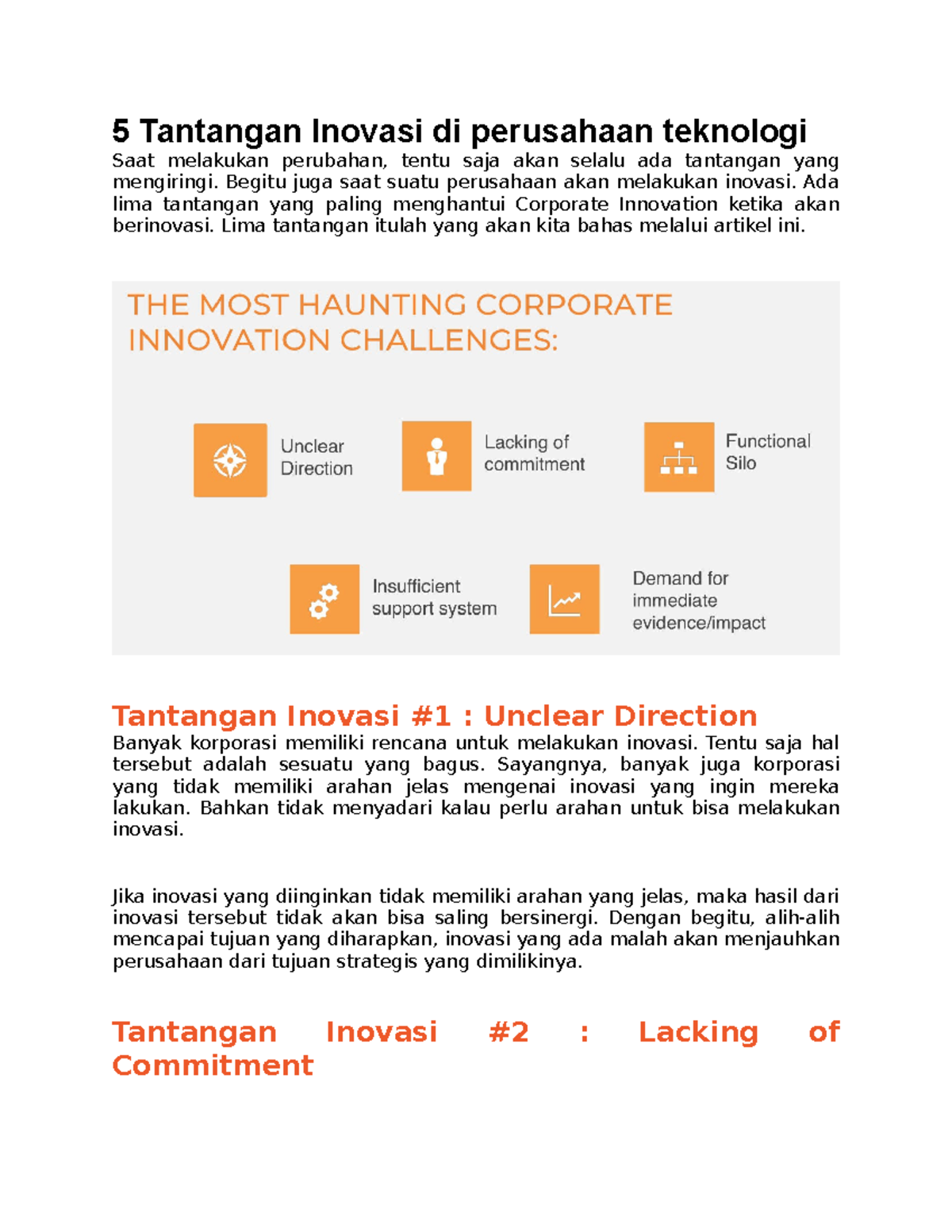 5 Tantangan Inovasi di perusahaan teknologi - Begitu juga saat suatu ...