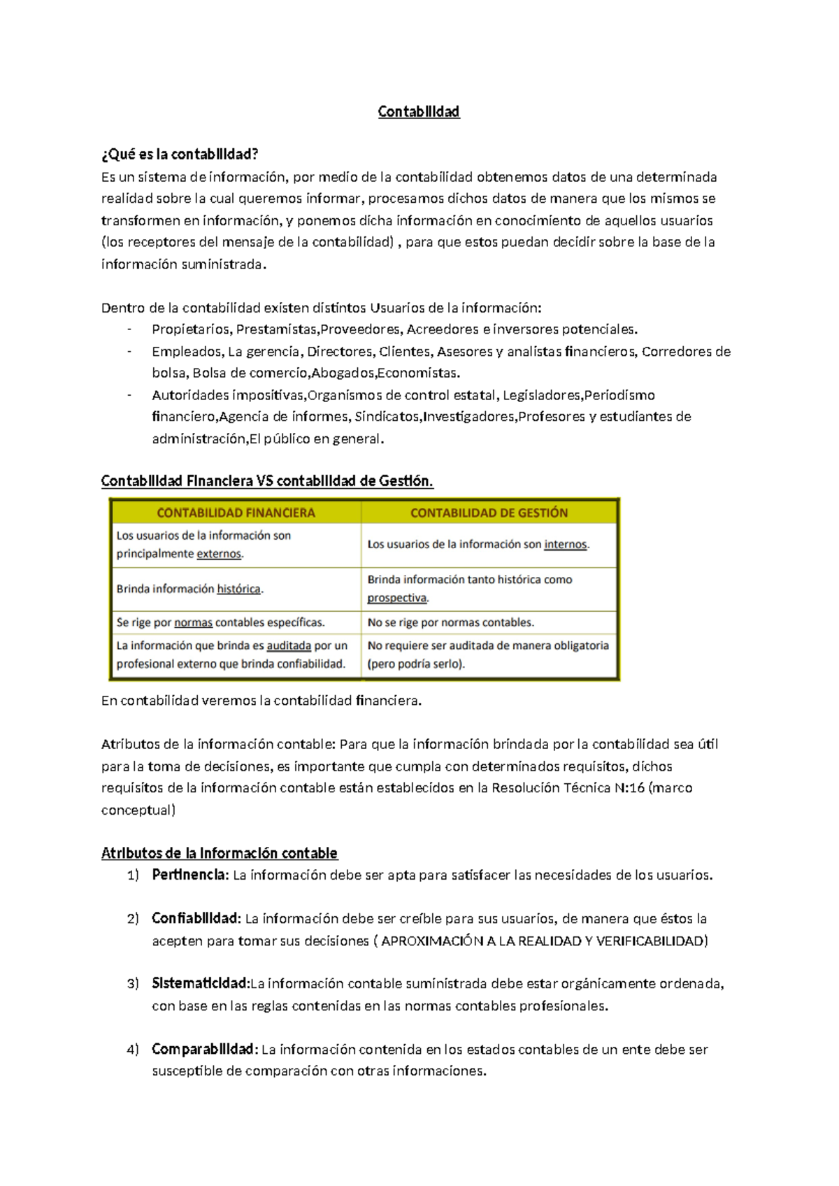 Resumen conta - Contabilidad ¿Qué es la contabilidad? Es un sistema de información, por medio de ...