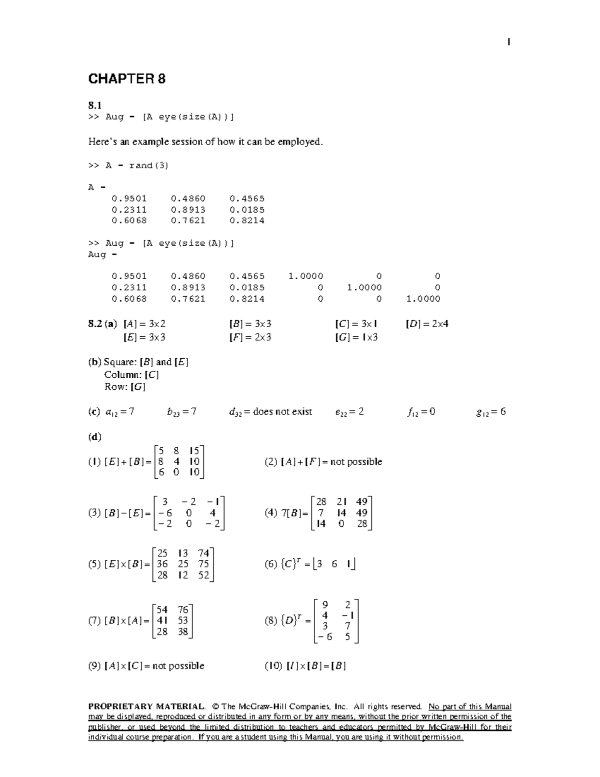Solm08 - 2판 솔루션입니다 - CHAPTER 8 8 >> Aug = [A eye(size(A))] Here’s an example session of how it ...