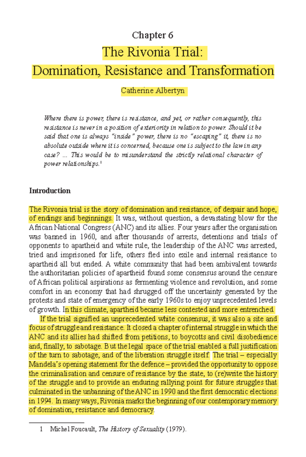 Albertyn The Rivonia Trial Domination resistance and transformation ...