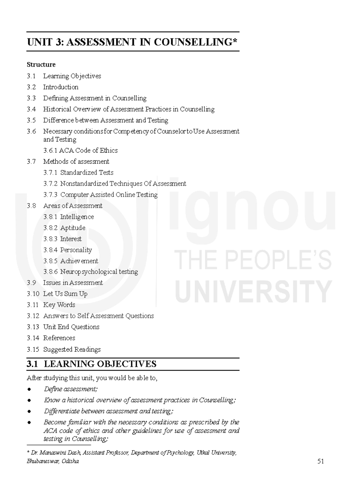 Unit-3 - Counseling Psychology notes. - UNIt 3: ASSESSmENt IN ...