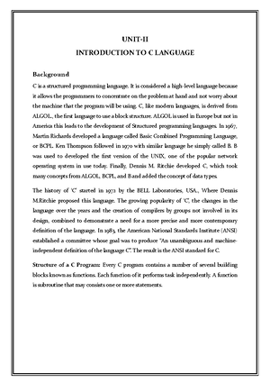 Module 2 - Basic structure of C program: Character set, Tokens, Identifiers in C, Variables ...