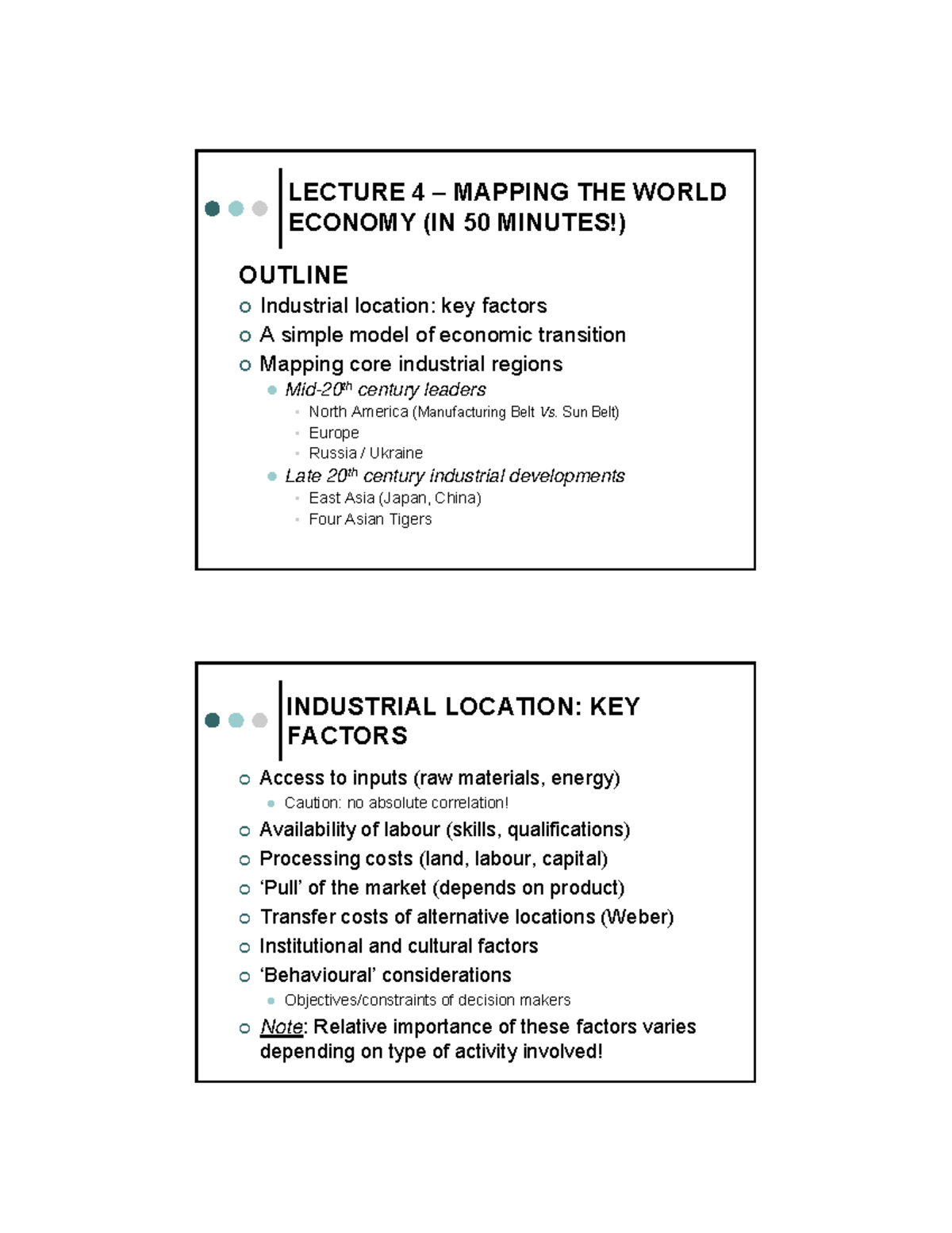 Lecture 4 - Mapping the world economy - Copy - LECTURE 4 – MAPPING THE ...
