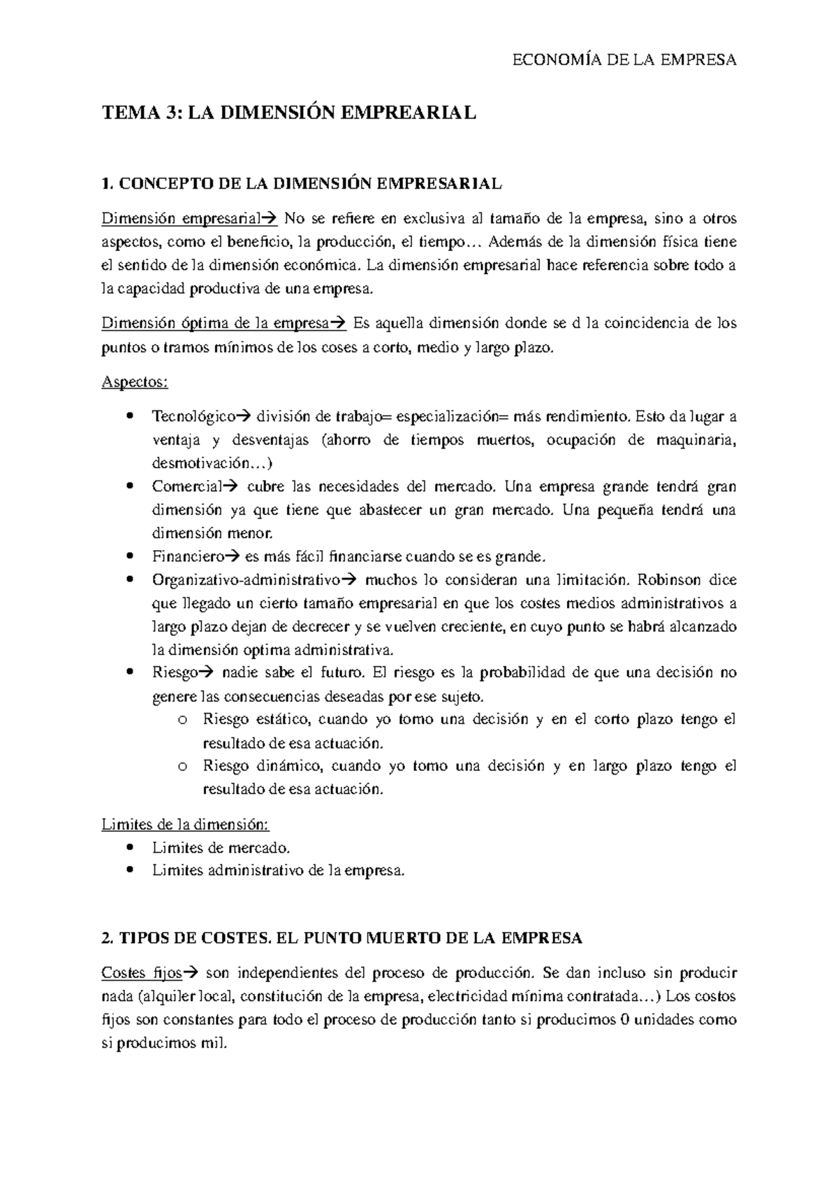 TEMA 3. LA Dimensión Empresarial - TEMA 3: LA DIMENSIÓN EMPREARIAL 1 ...