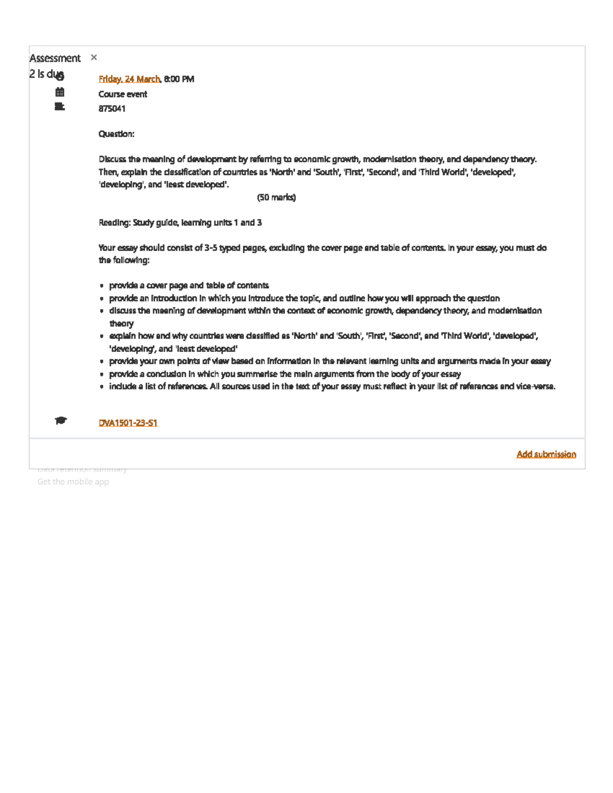 Number 2 - Assignment - DVA1501 - Studocu