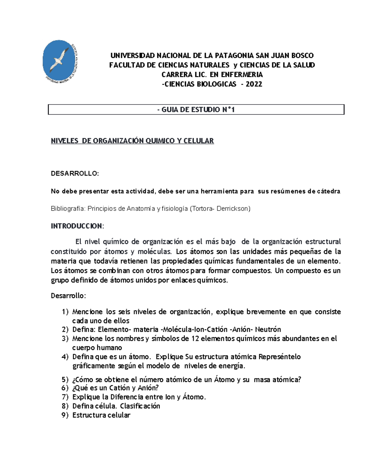 GUIA DE Estudio N 1 2022 - Nnkkk - UNIVERSIDAD NACIONAL DE LA PATAGONIA ...