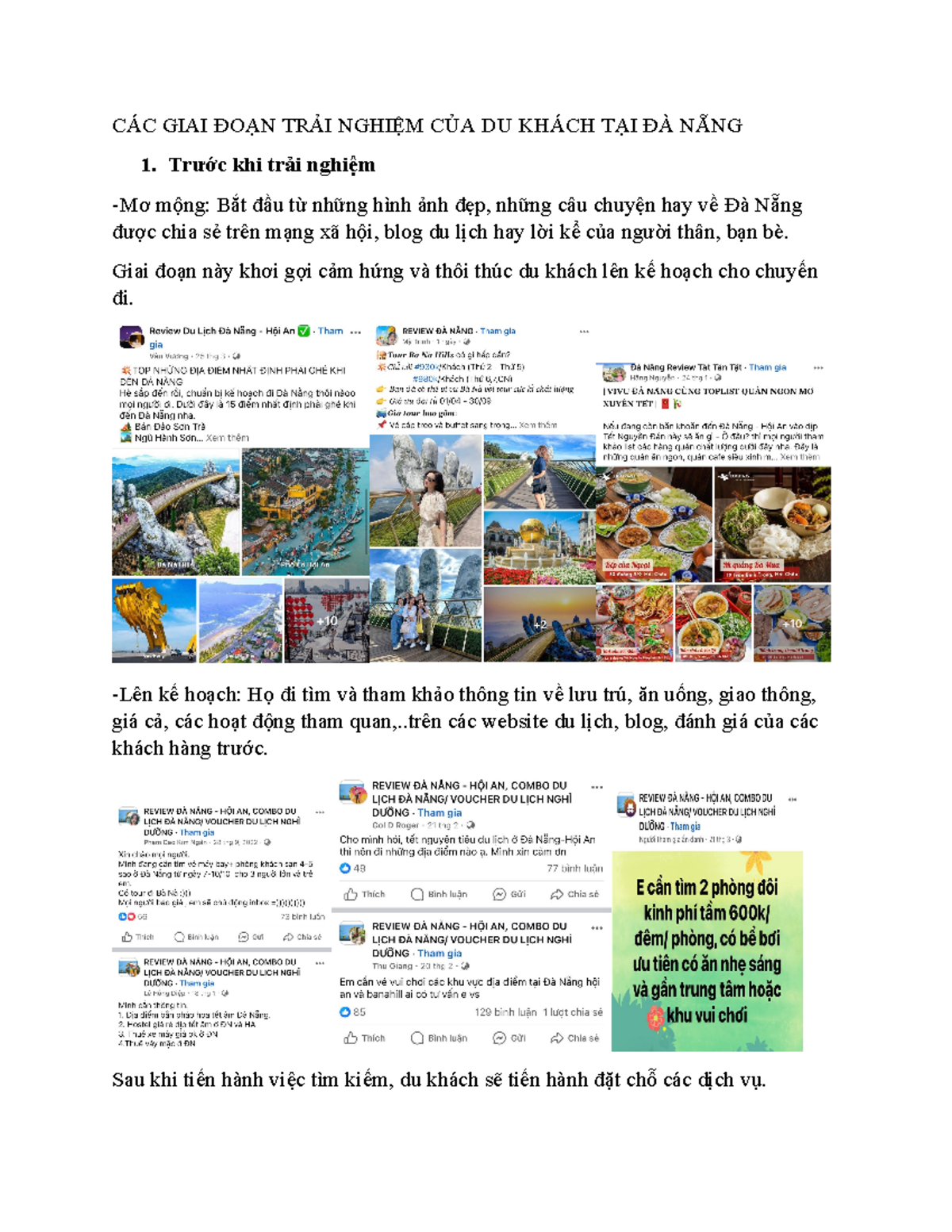 CÁC GIAI ĐOẠN TRẢI NghiệM CỦA DU KHÁCH TẠI ĐÀ NẴNG - CÁC GIAI ĐOẠN TRẢI ...