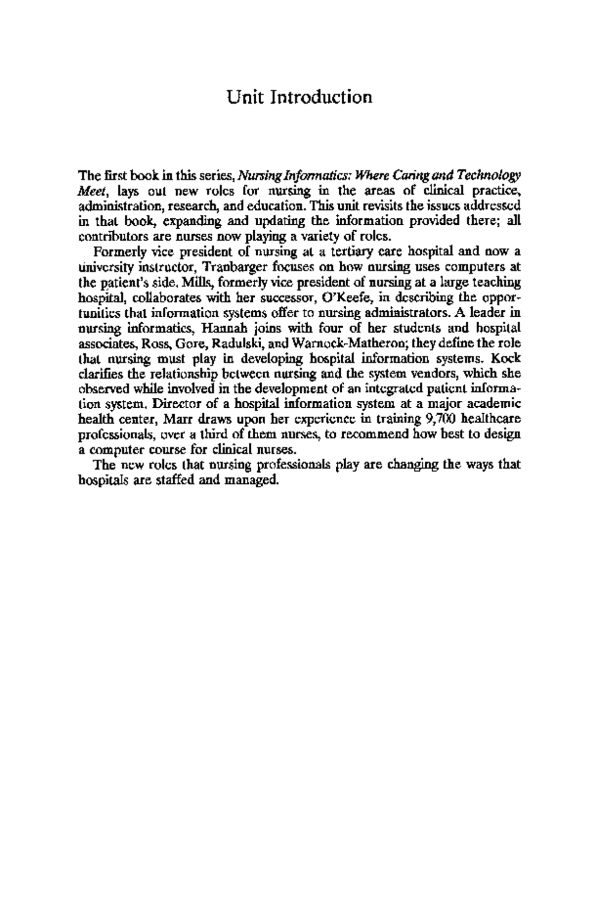 Nursing Informatics: Roles and Challenges - Studocu