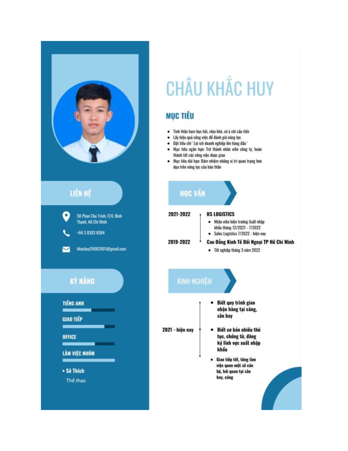 CHAU KHAC HUY - OPS - UNG Tuyen - CV - Phát triển ứng dụng web - Studocu