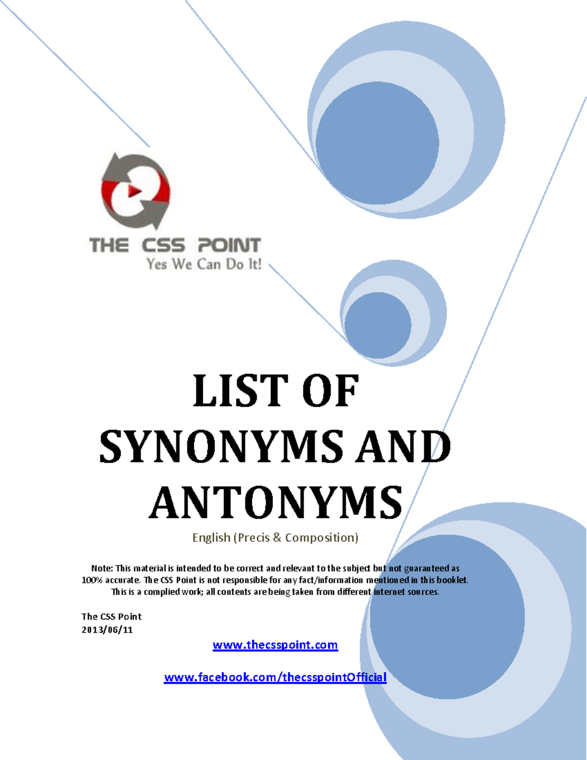 500 Word List Of Synonyms And Antonyms LIST OF SYNONYMS AND ANTONYMS