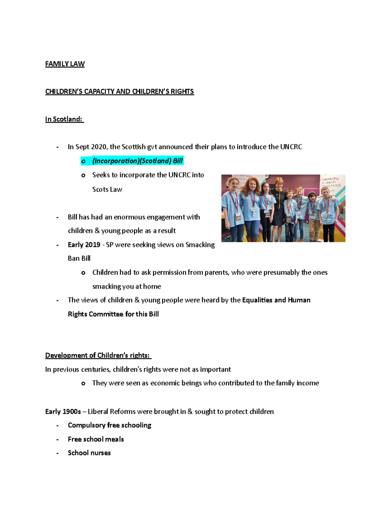 Children Capacity & Rights - FAMIL Y LAW CHILDREN’S CAPACITY AND ...