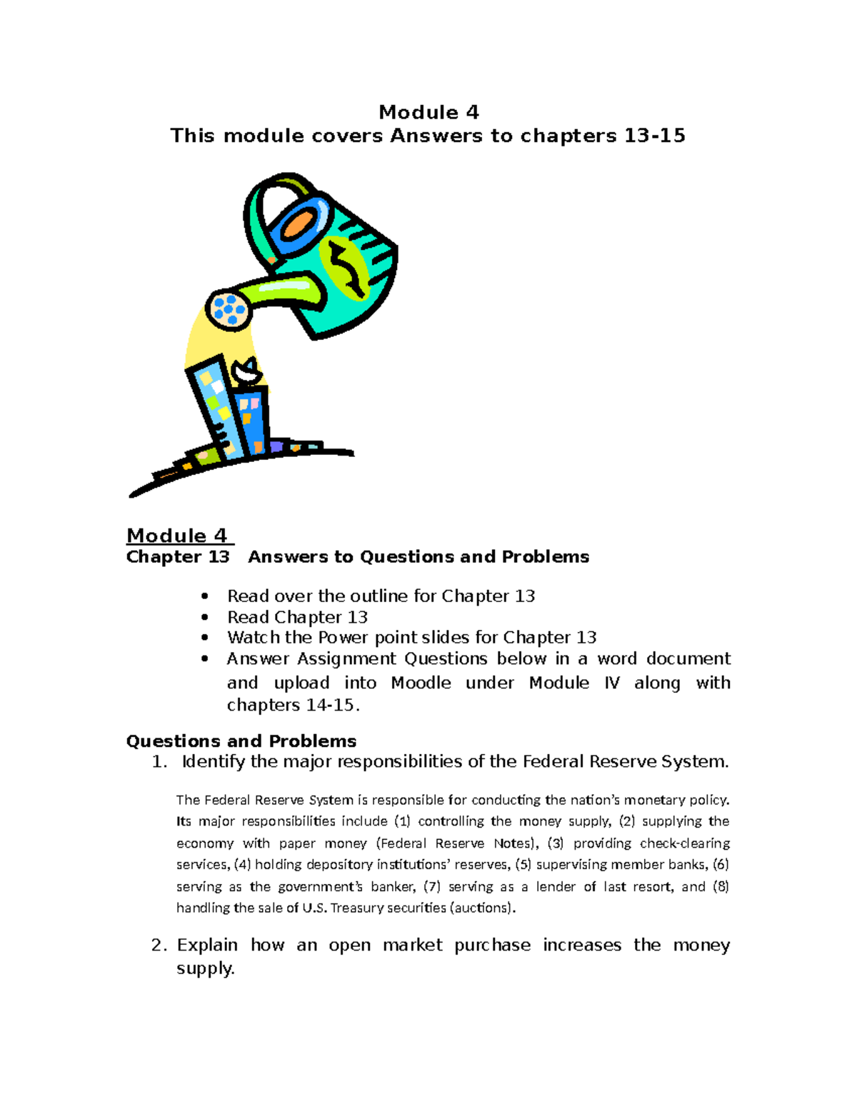 Docx 5 - Ghfh - Module 4 This module covers Answers to chapters 13- Module 4 Chapter 13 Answers ...