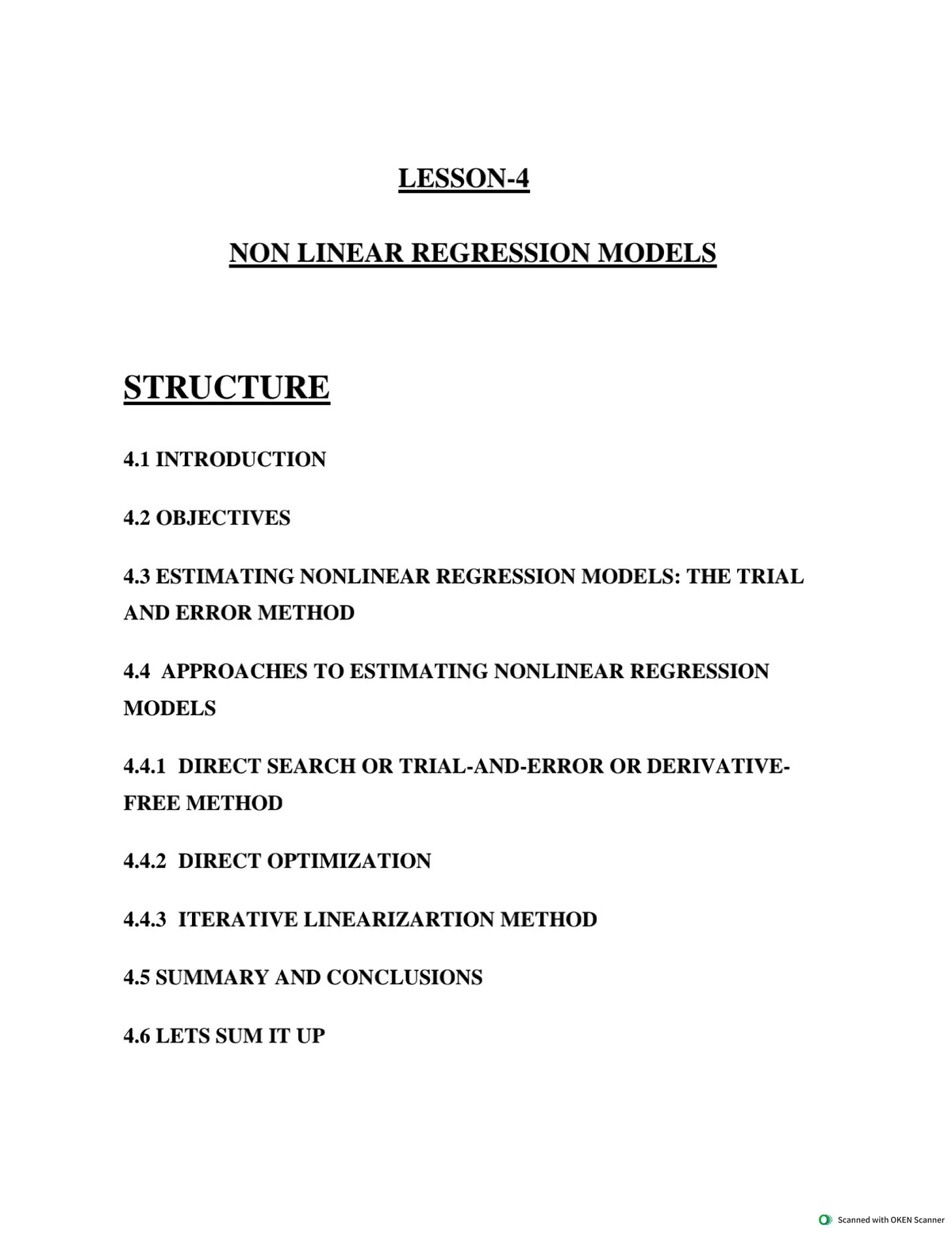 Non Linear Regression Models - Probability and Statistics - Studocu