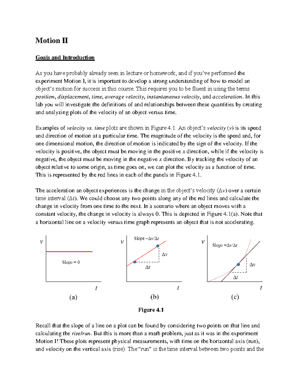 Motion II - Motion II Goals and Introduction As you have probably ...