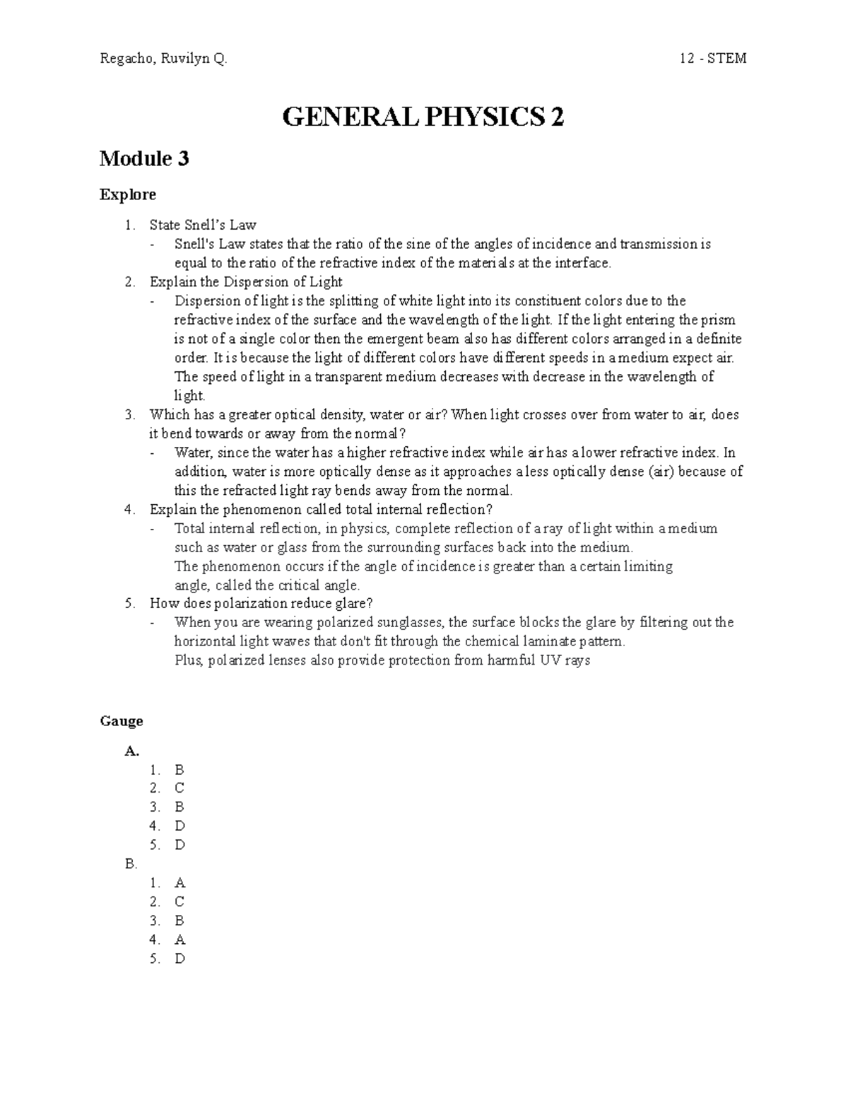 General Physics 2 Module 3 4 - Regacho, Ruvilyn Q. 12 - STEM GENERAL ...