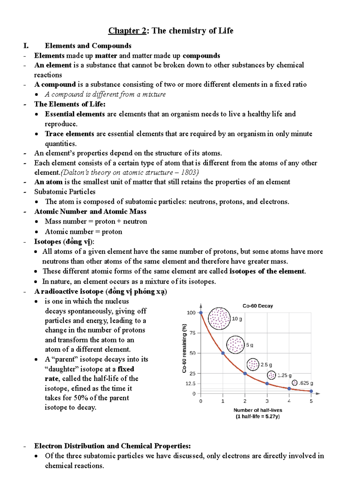 Biology Chapter 2 MCB Summary Note 2021 2022 Chapter 2 The Chemistry biology-chapter-2-mcb-summary-note-2021-2022-chapter-2-the-chemistry