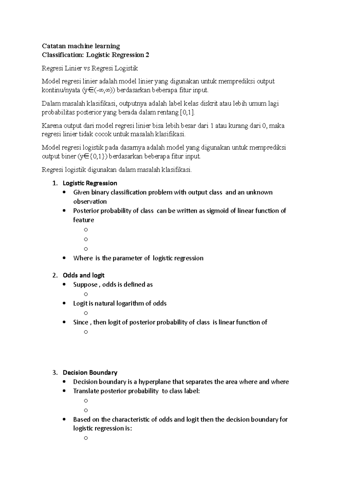 Catatan machine learning Logistic Regression 1 - Catatan machine learning Classification ...