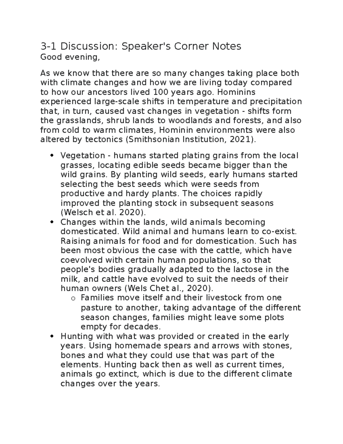 DB 3 1 Speakers Corner Notes - 3-1 Discussion: Speaker's Corner Notes ...