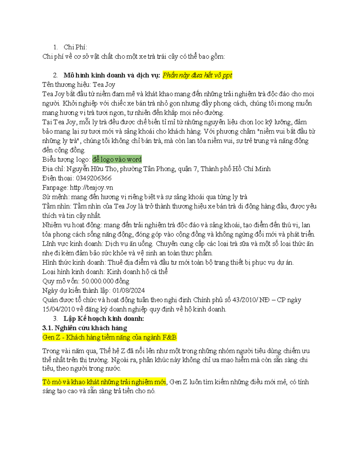 KSDN - Cuối Kỳ - Read it if you need it - Chi Phí: Chi phí về cơ sở vật ...