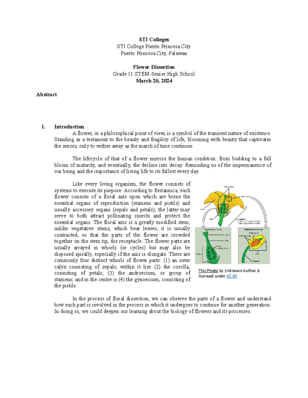 Dissection of a Flower - STI Colleges STI College Puerto Princesa City ...