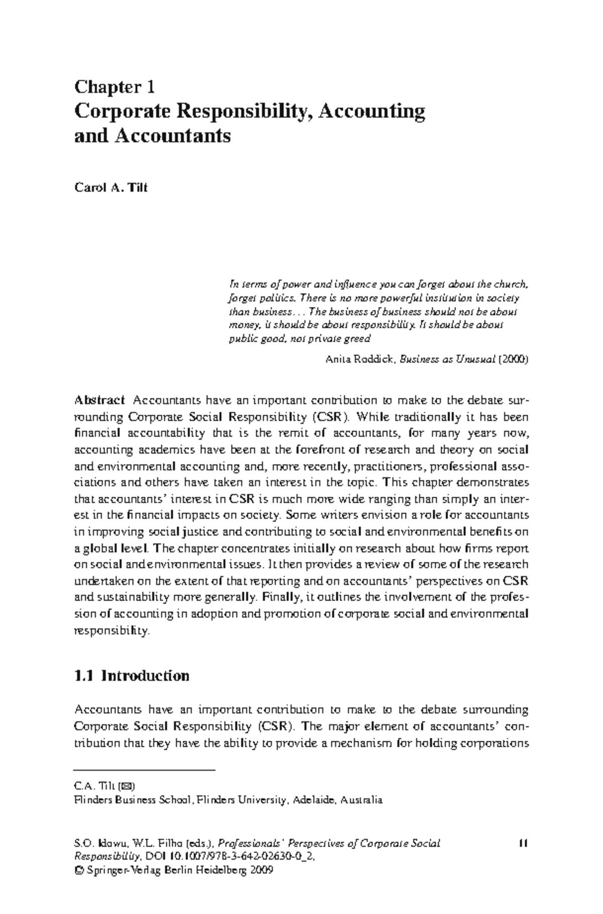 Corporate Responsibility Accounting and Accountant - Chapter 1 ...