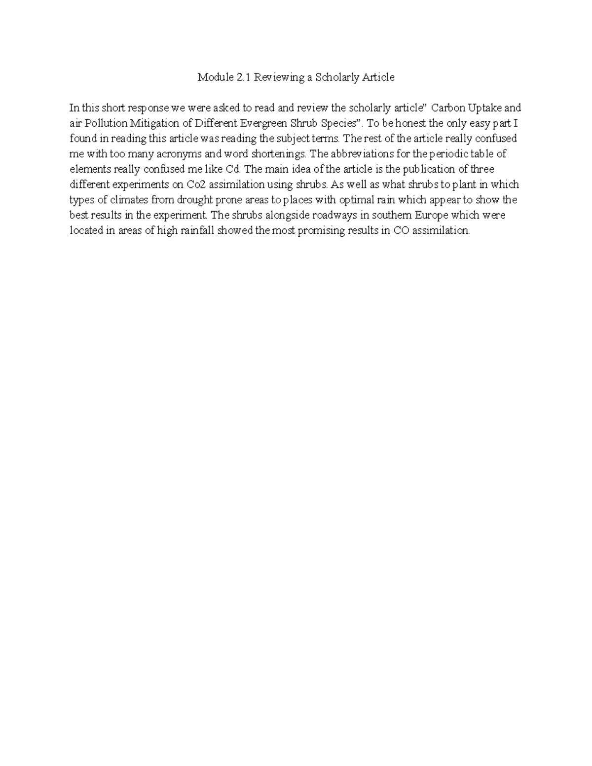 Module 2.1 ids 1 completed worksheet - Module 2 Reviewing a Scholarly ...