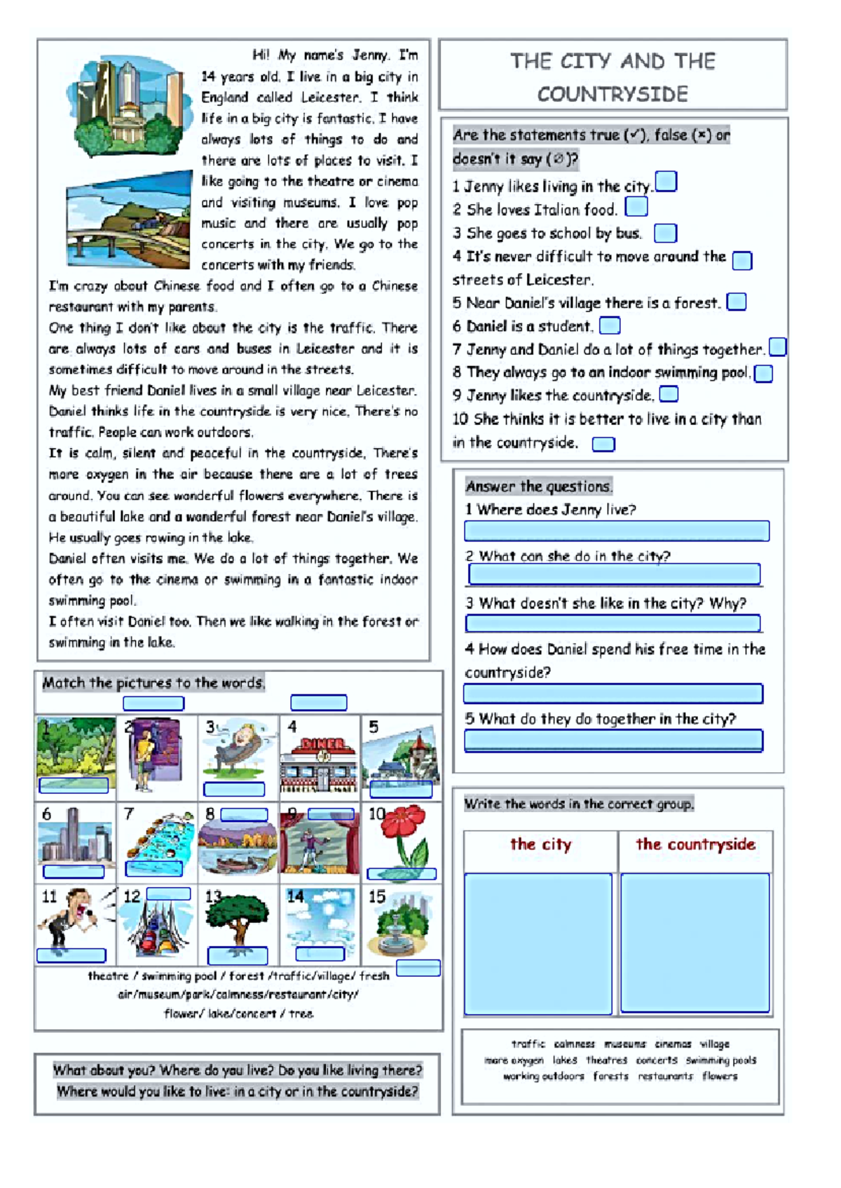 Reading 5-THE CITY - Hi! My Jenny. THE CITY AND THE 14 years old, I ...