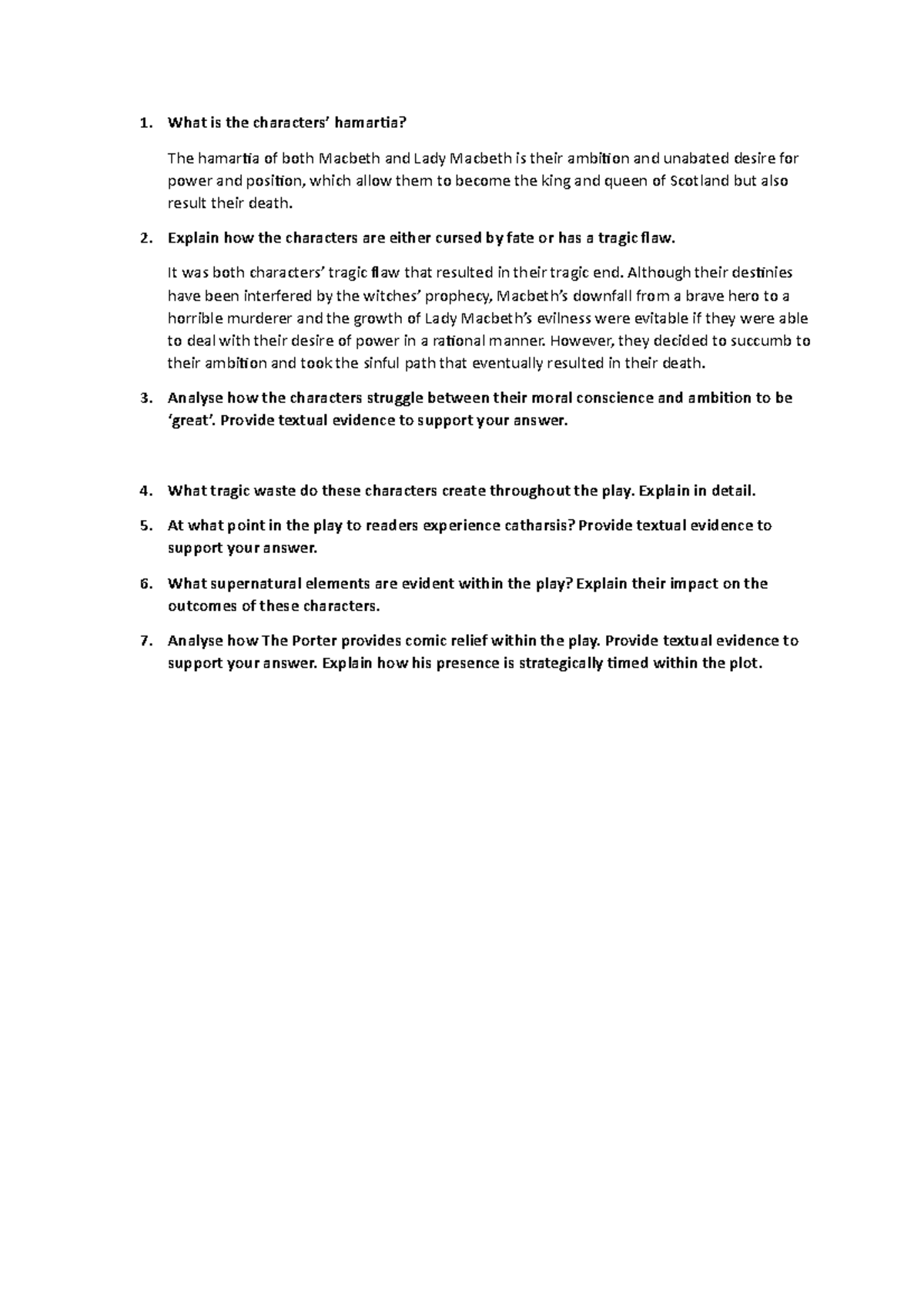 Macbeth and Lady Macbeth Character analysis - Studocu