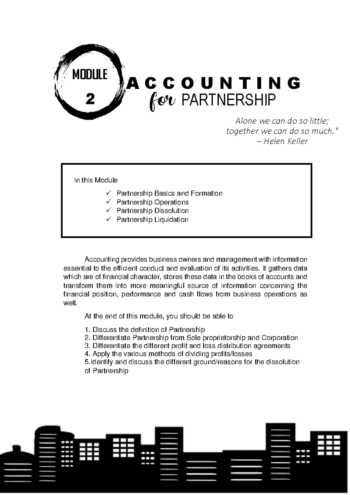 Partnership Formation Module 2 Lesson 1 - In this Module Partnership ...