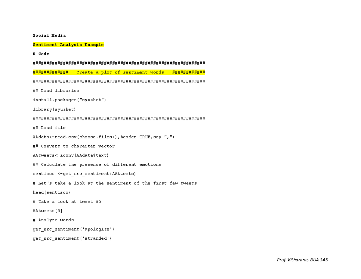Sentiment analysis lec note - Social Media Sentiment Analysis Example R ...