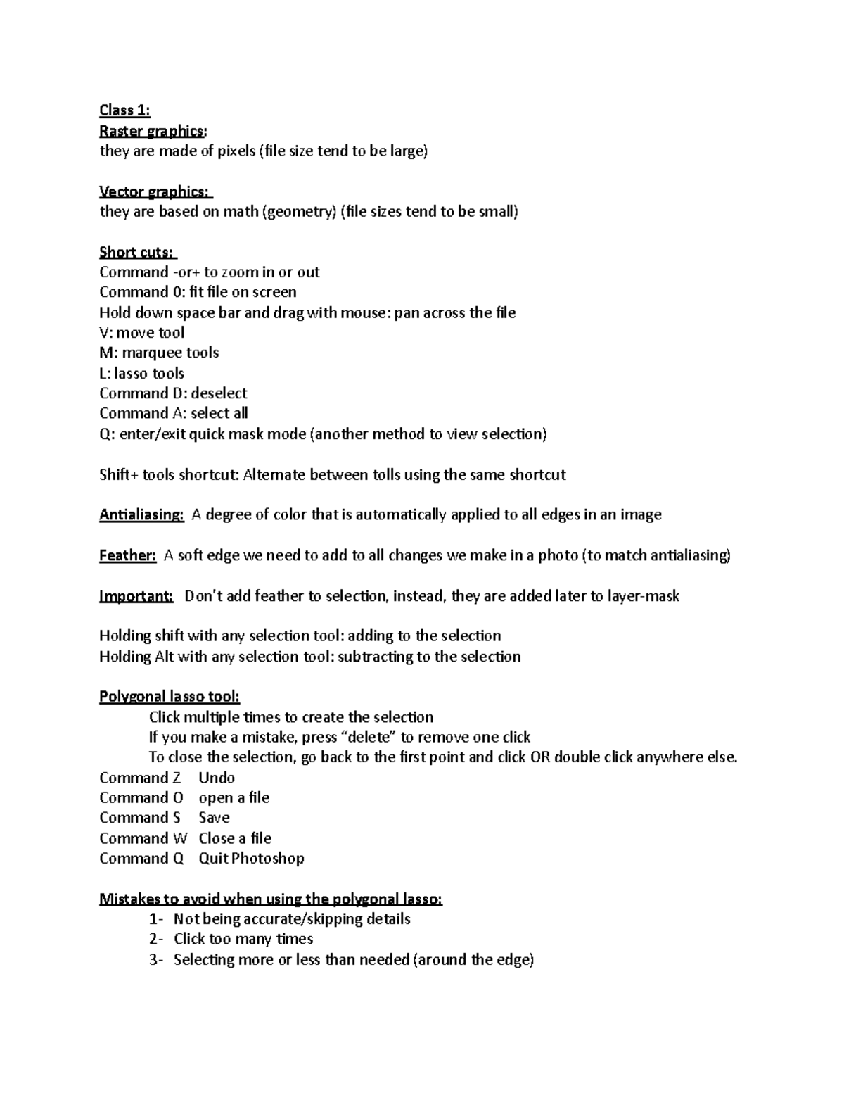 Photoshop notes - MDIA 1170 - BCIT - Studocu