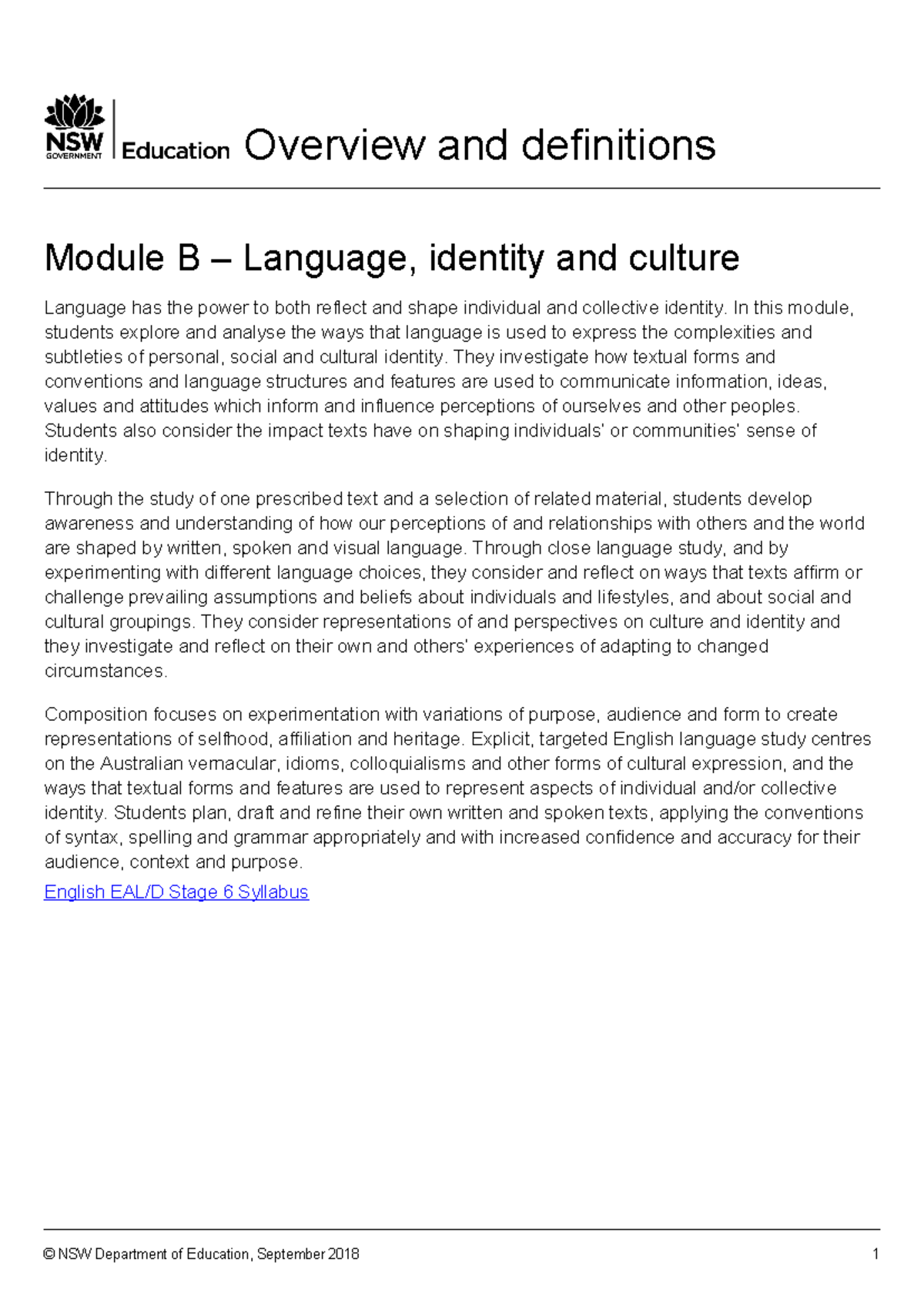 English s6 module B overview and definitions - Overview and definitions ...