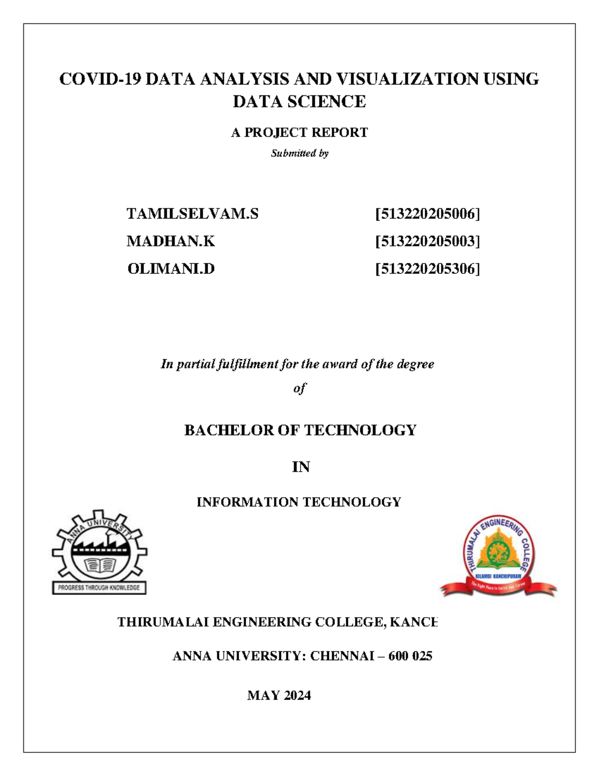 MAIN Project Record - COVID-19 DATA ANALYSIS AND VISUALIZATION USING ...