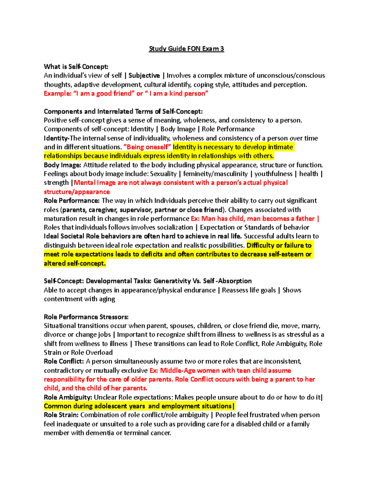 Study Guide FON Exam 3 - Example: “I am a good friend” or “ I am a kind ...