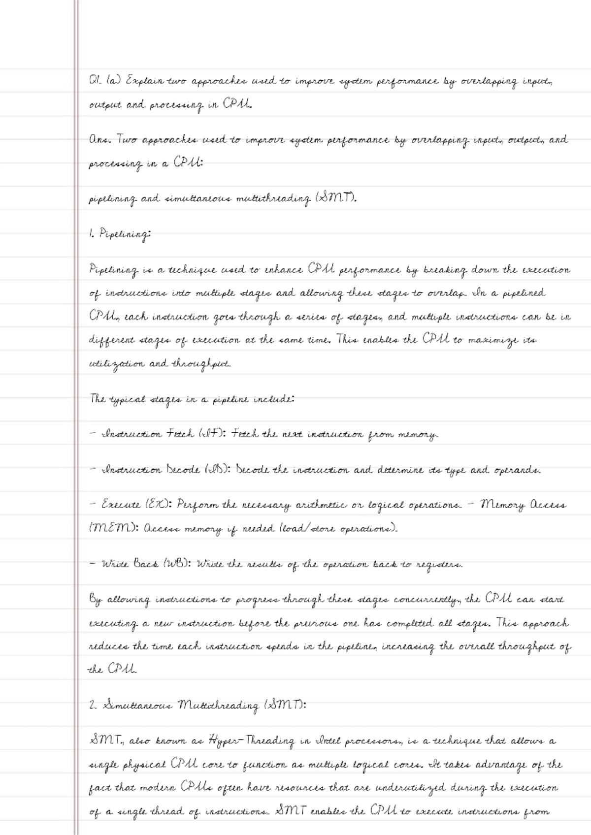 pipelining computer - Bachelors of computer application - Studocu